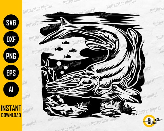 Mosasaurus SVG Dinosaur Scene SVG Dino T-shirt Decals - Etsy