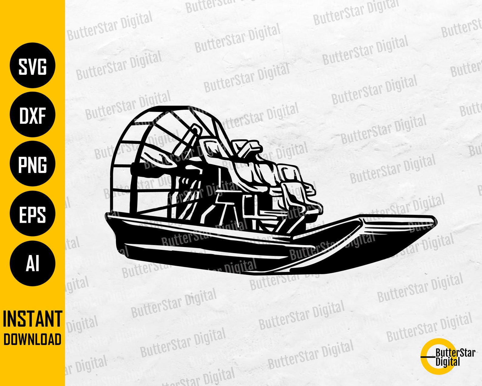 Airboat SVG | River SVG | Sea SVG | Pond Lake Boat Swamp Motorboat Ship ...