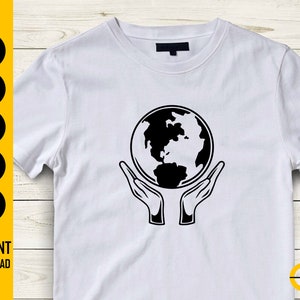 Hands With Globe SVG | Planet Earth Decal T-shirt Vinyl Stencil ...