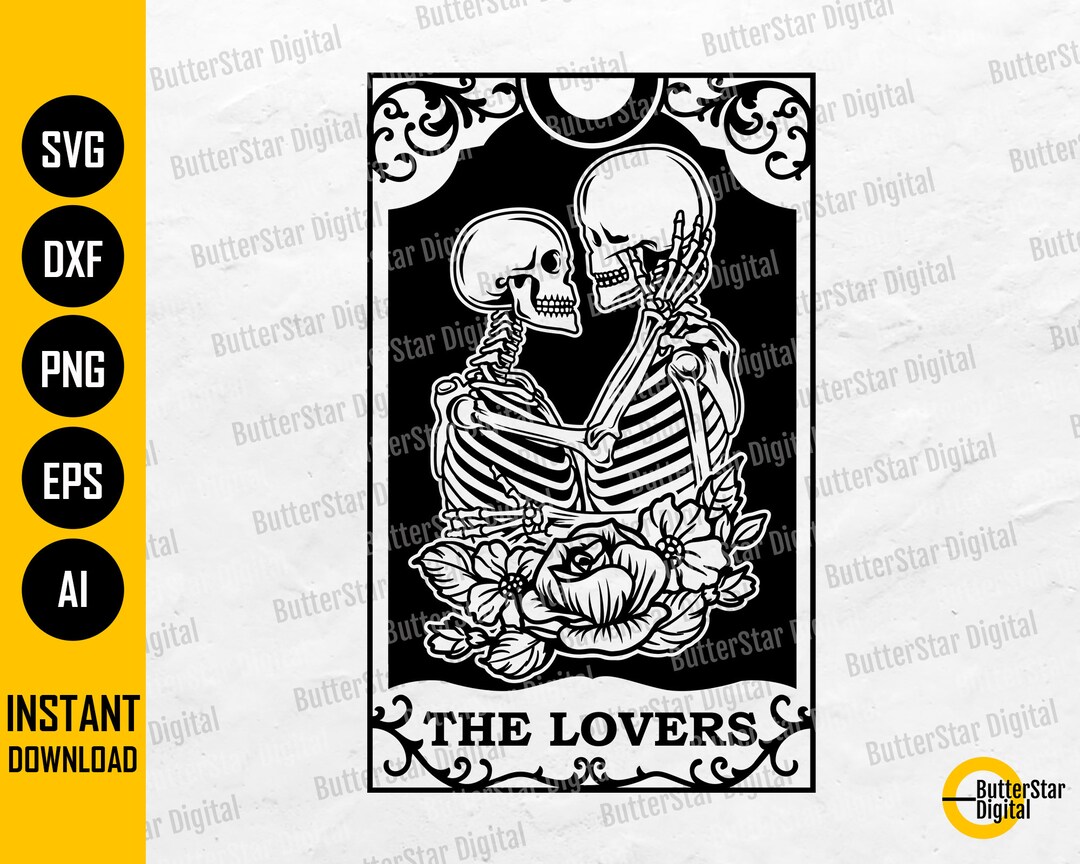 The Lovers Tarot Card SVG | Mystical T-shirt Decal Vinyl Stencil Graphics | Cricut Cut File ...