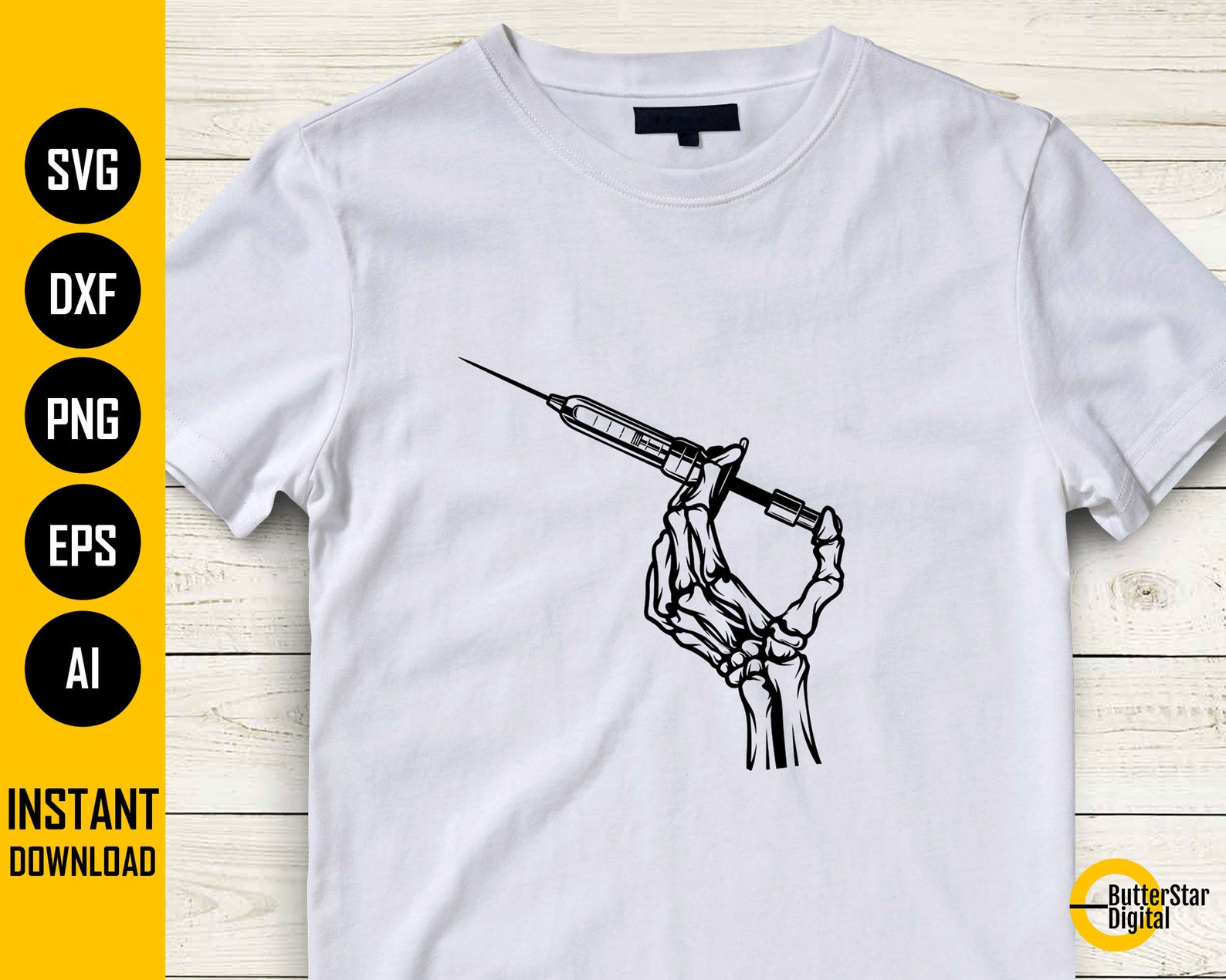 Skeleton Hand With Syringe SVG Injection SVG Medical - Etsy