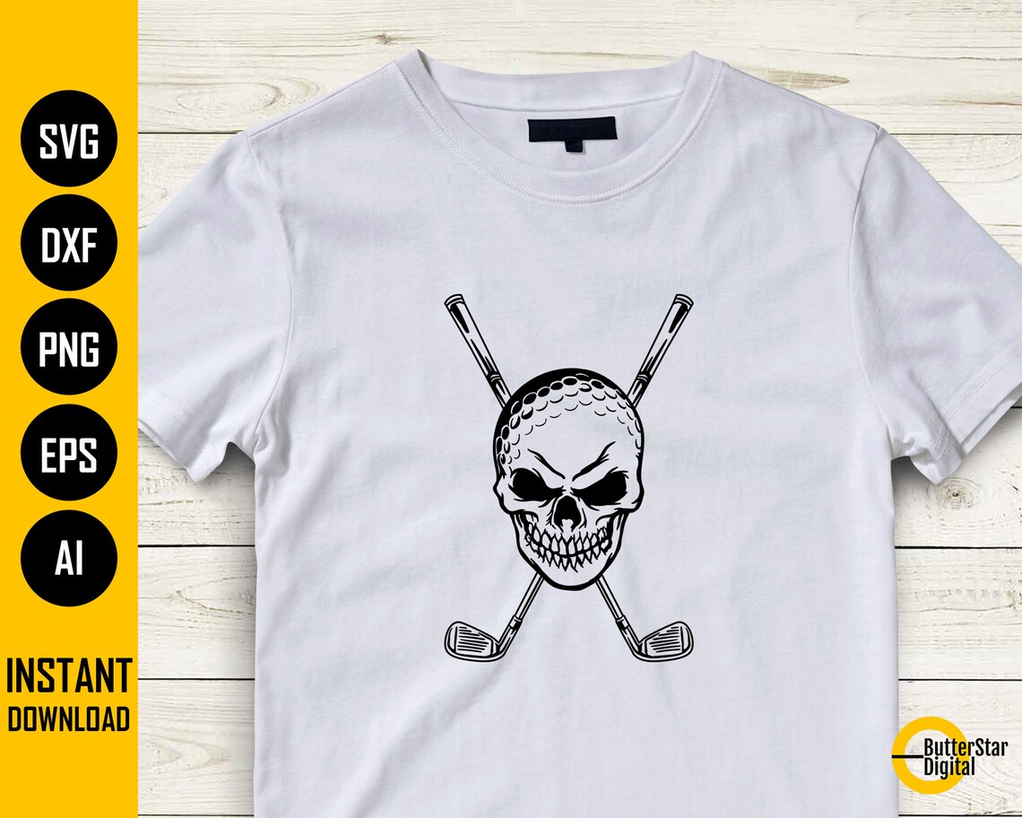 Skull Golfer SVG | Golf Player SVG | Skeleton Hole in One Par Birdie ...