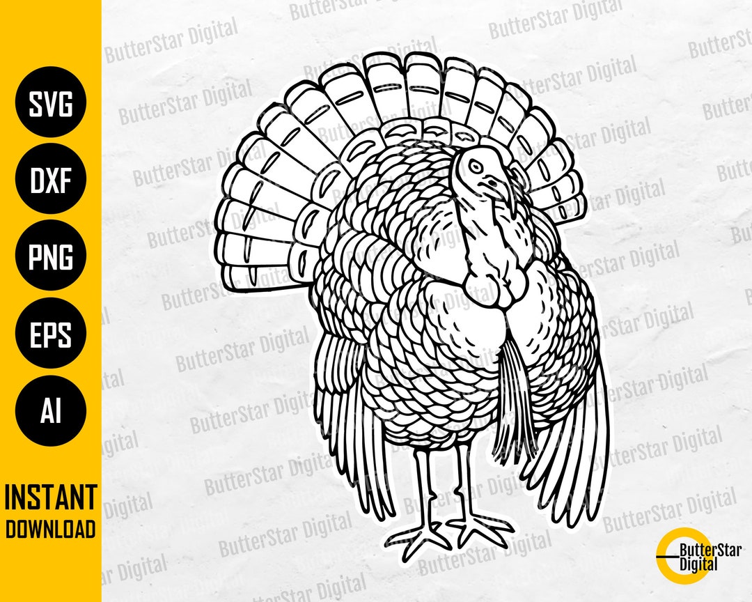 Wild Turkey SVG | Turkey SVG | Turkey Hunting SVG | Bird Drawing ...