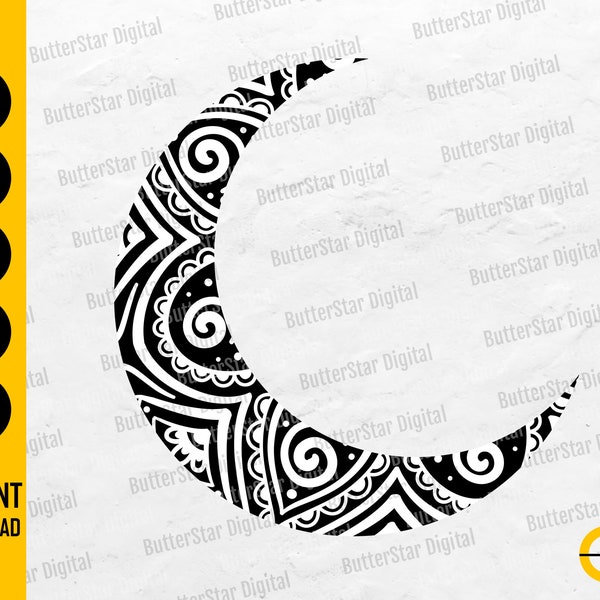 Moon Zentangle - Etsy