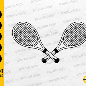 Crossed Tennis Rackets SVG | Sports T-shirt Decal Sticker Graphics ...