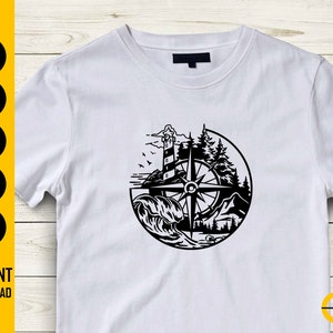 Lighthouse Compass SVG | Fisherman SVG | Lighthouse SVG | Cricut Cut ...