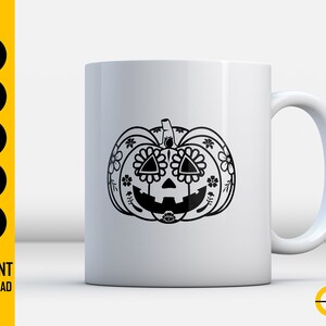 Jack O'lantern Sugar Skull SVG Halloween Pumpkin Cricut Cut File ...