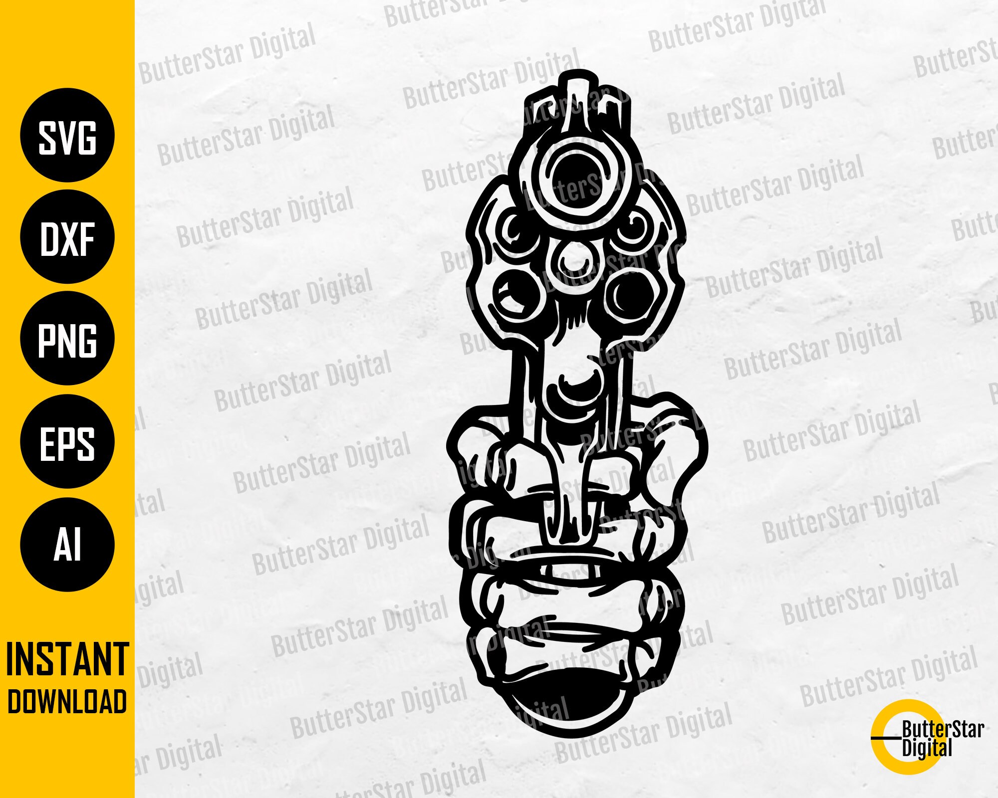 Skeleton Hand Holding Pistol SVG Revolver SVG Six Shooter - Etsy