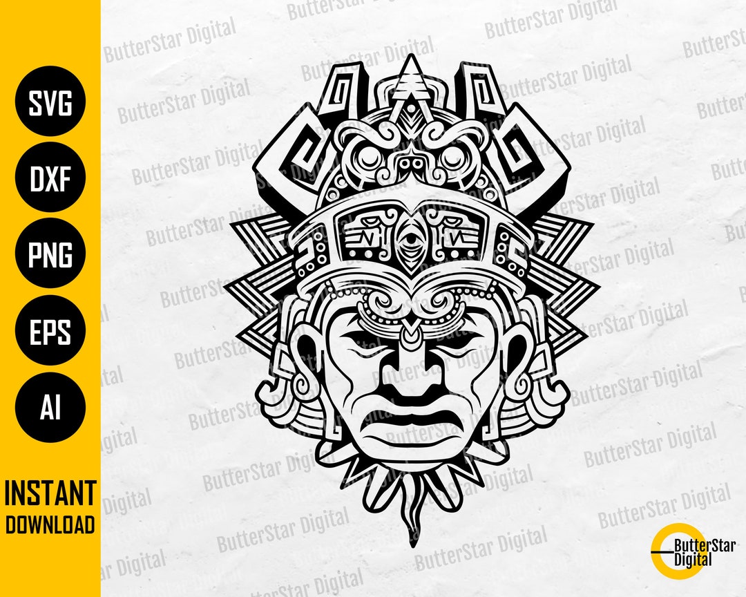 Aztec Mask SVG | Ancient Civilization SVG | Indian Mayan Native Tribe ...