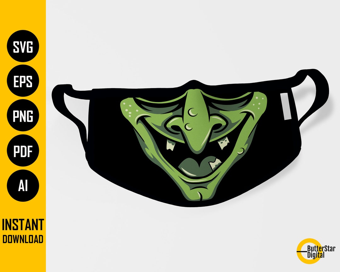 Wicked Witch Face Mask SVG | Halloween Facemask | Monster Mouth Cover ...
