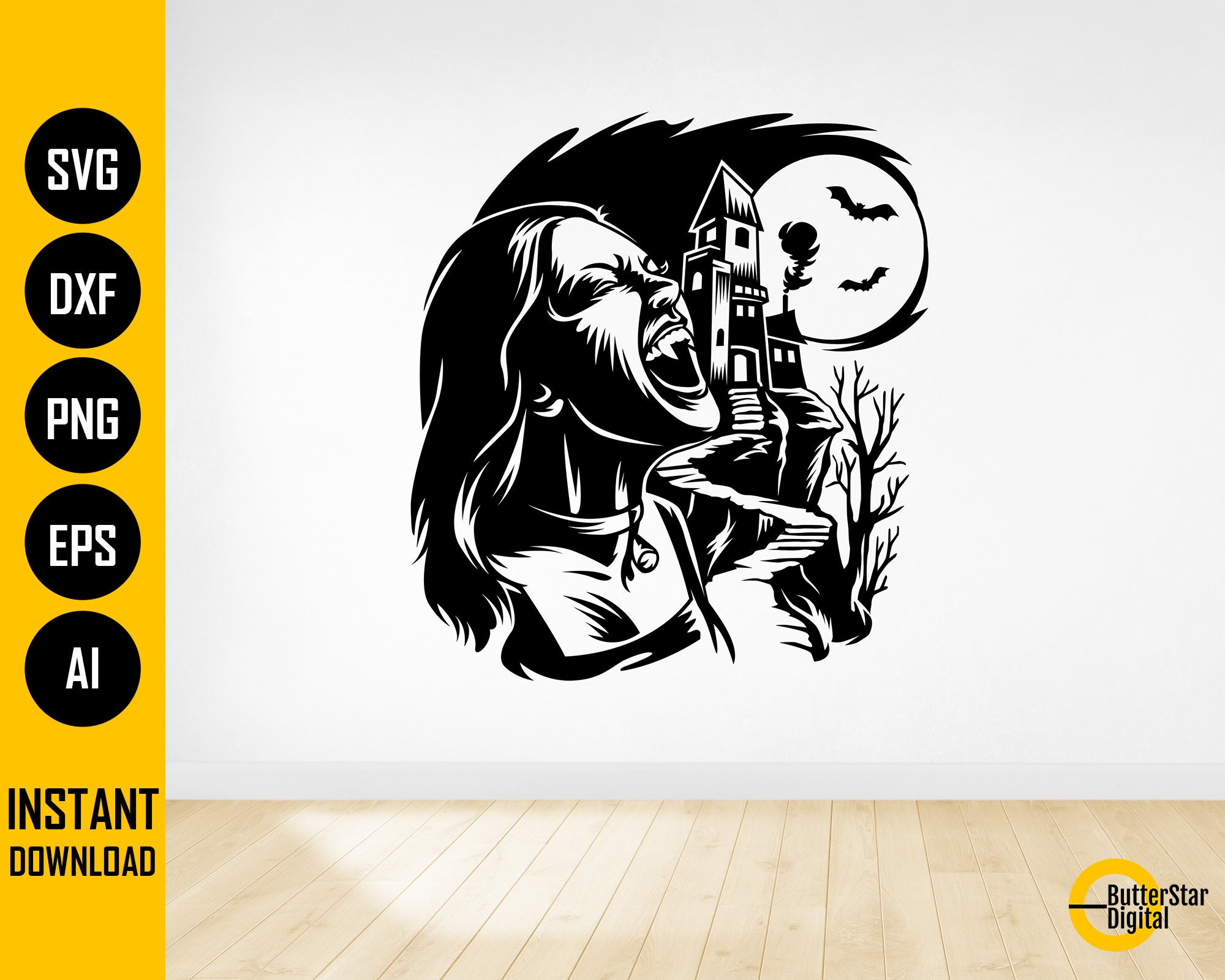 Lady Vampire SVG | Halloween Scene SVG | Spooky T-shirt Decal Vinyl ...