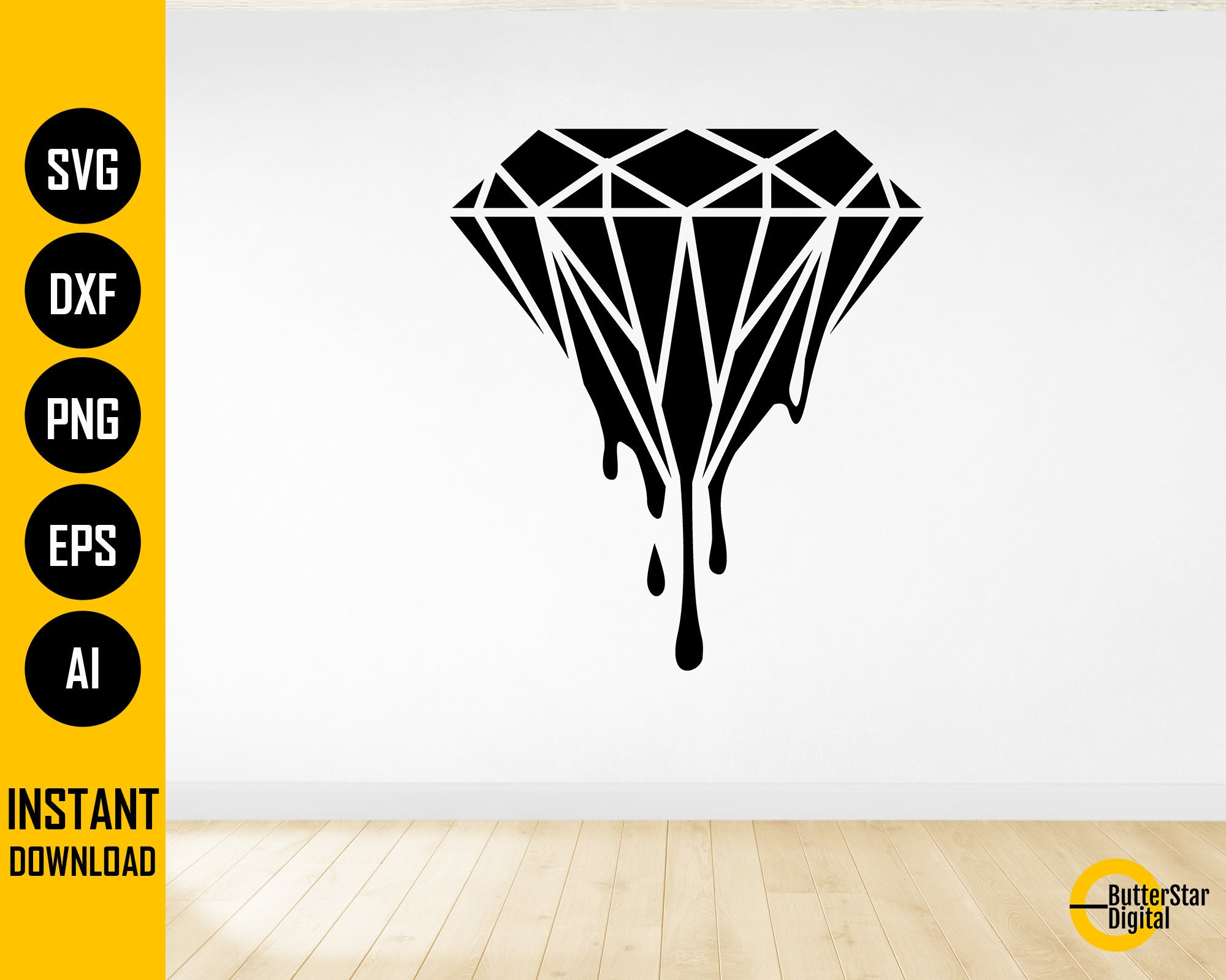 Dripping Diamond SVG Crystal SVG Gemstone Decal T-Shirt | Etsy