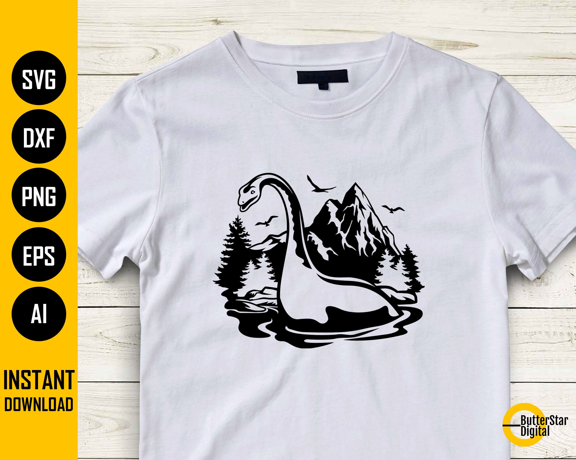 Loch Ness Monster SVG | Nessie SVG T-shirt Wall Art Vinyl Decal Decor ...