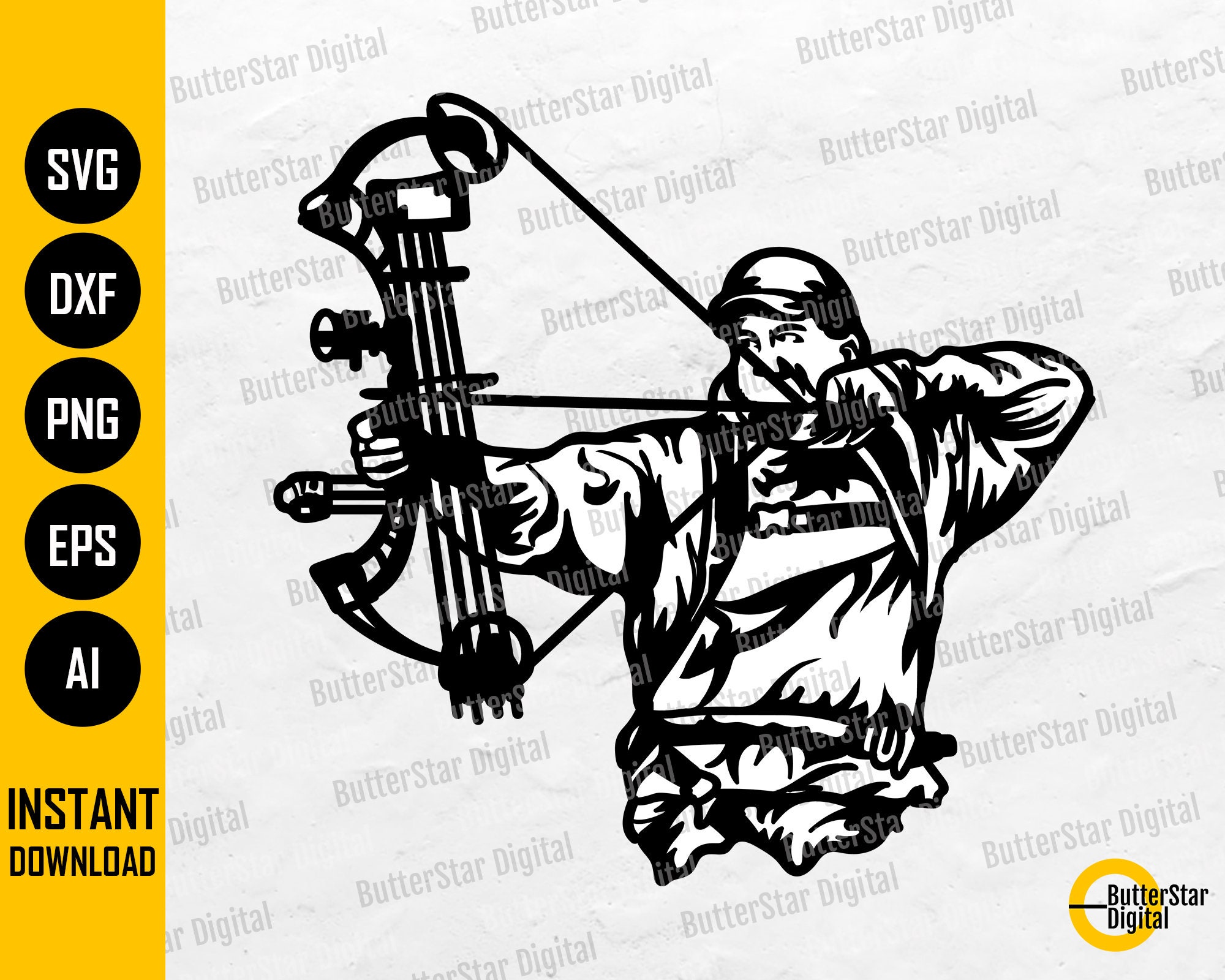 Bow Hunter SVG | Bowhunting SVG | Deer Hunting T-shirt Vinyl Stencil ...