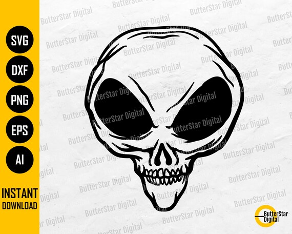 Alien Skull SVG Monster Head SVG Extra Terrestrial SVG - Etsy Hong Kong