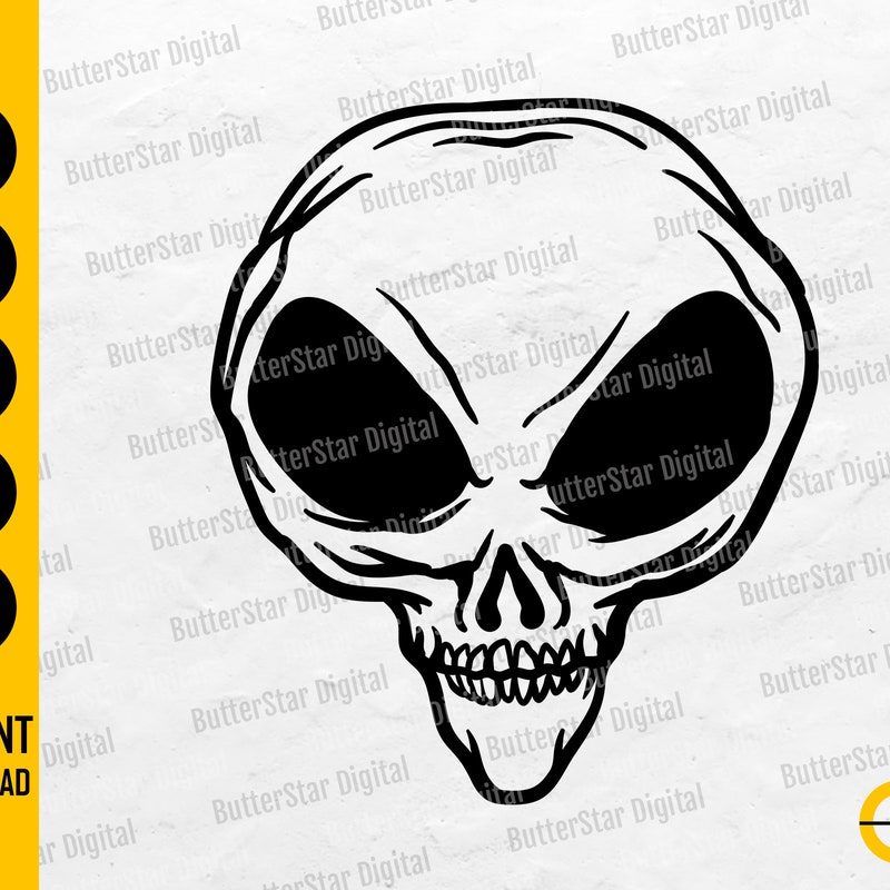 Alien Head Svg - Etsy