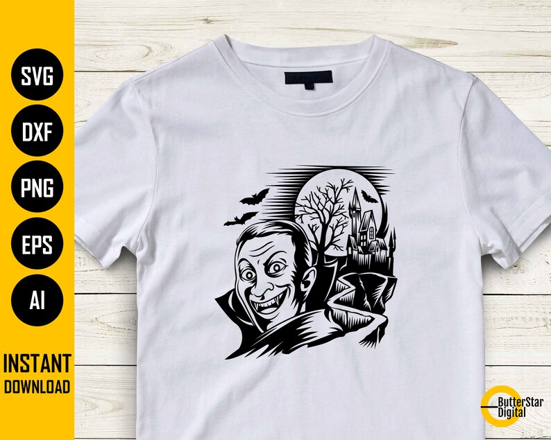 Vampire Scene SVG Horror SVG Halloween Decal Wall Art - Etsy