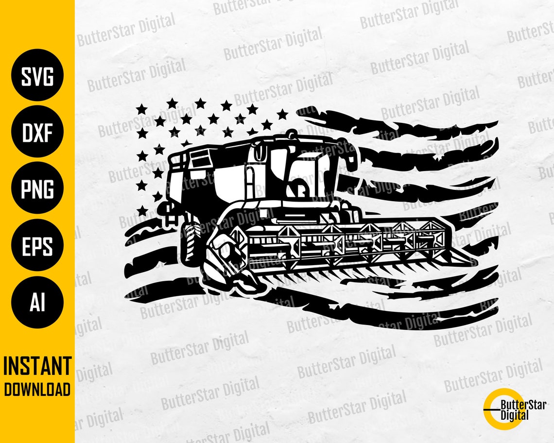 US Combine Harvester SVG USA Combine Svg Us Wheat - Etsy