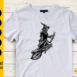 Witch Skeleton SVG Witch's Broom SVG Halloween Monster SVG Cricut Cut ...
