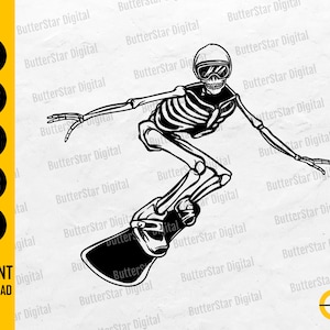 Snowboarder Skeleton SVG | Snowboarding SVG File | Winter Snow Skiing ...