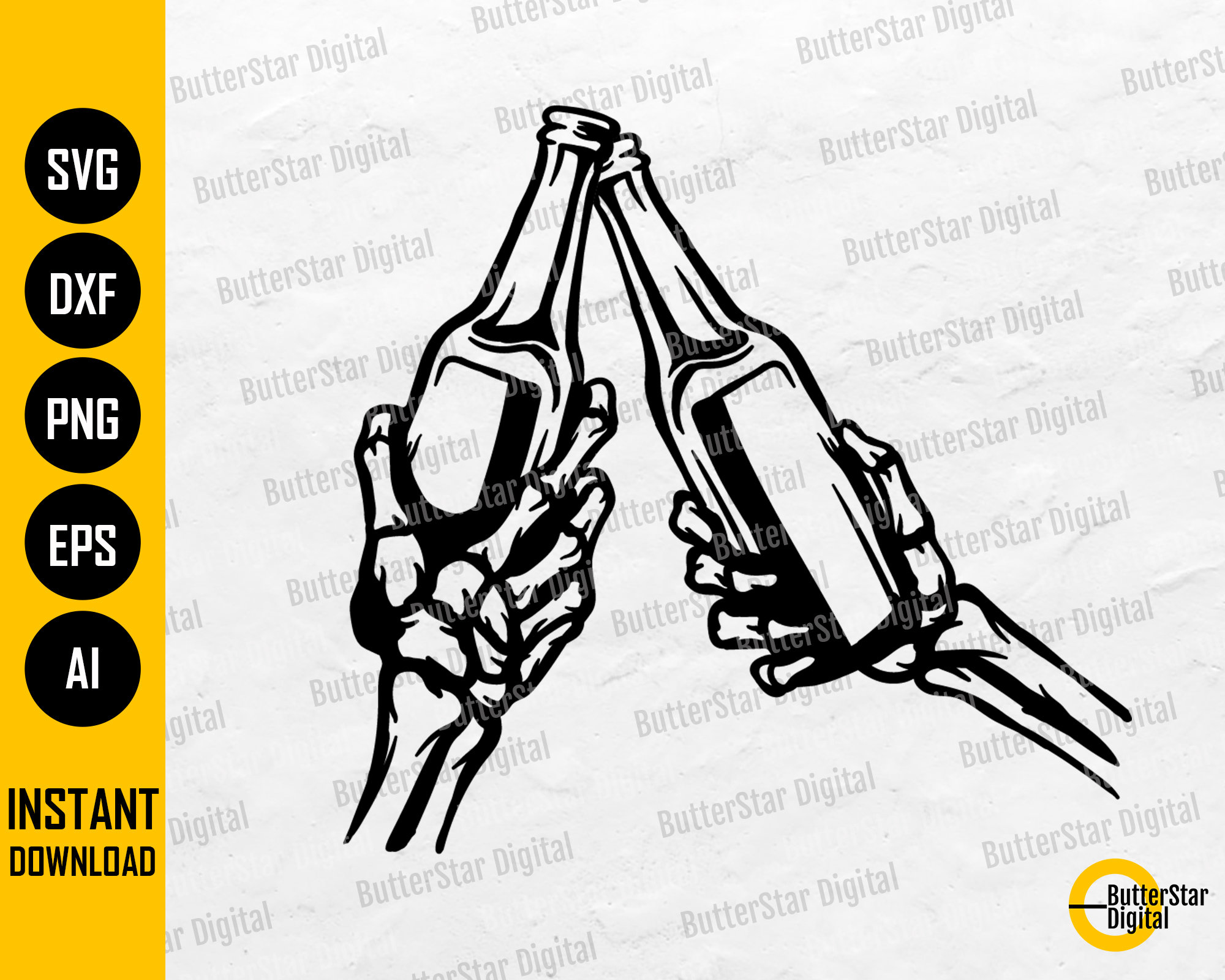 Skeleton Cheers SVG | Toast SVG | Salud SVG | Beer T-shirt Decal ...