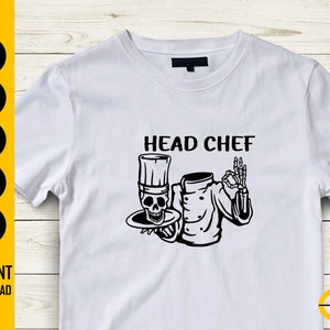 Head Chef SVG Funny Skeleton SVG Cooking T-shirt Apron Sticker Decal ...