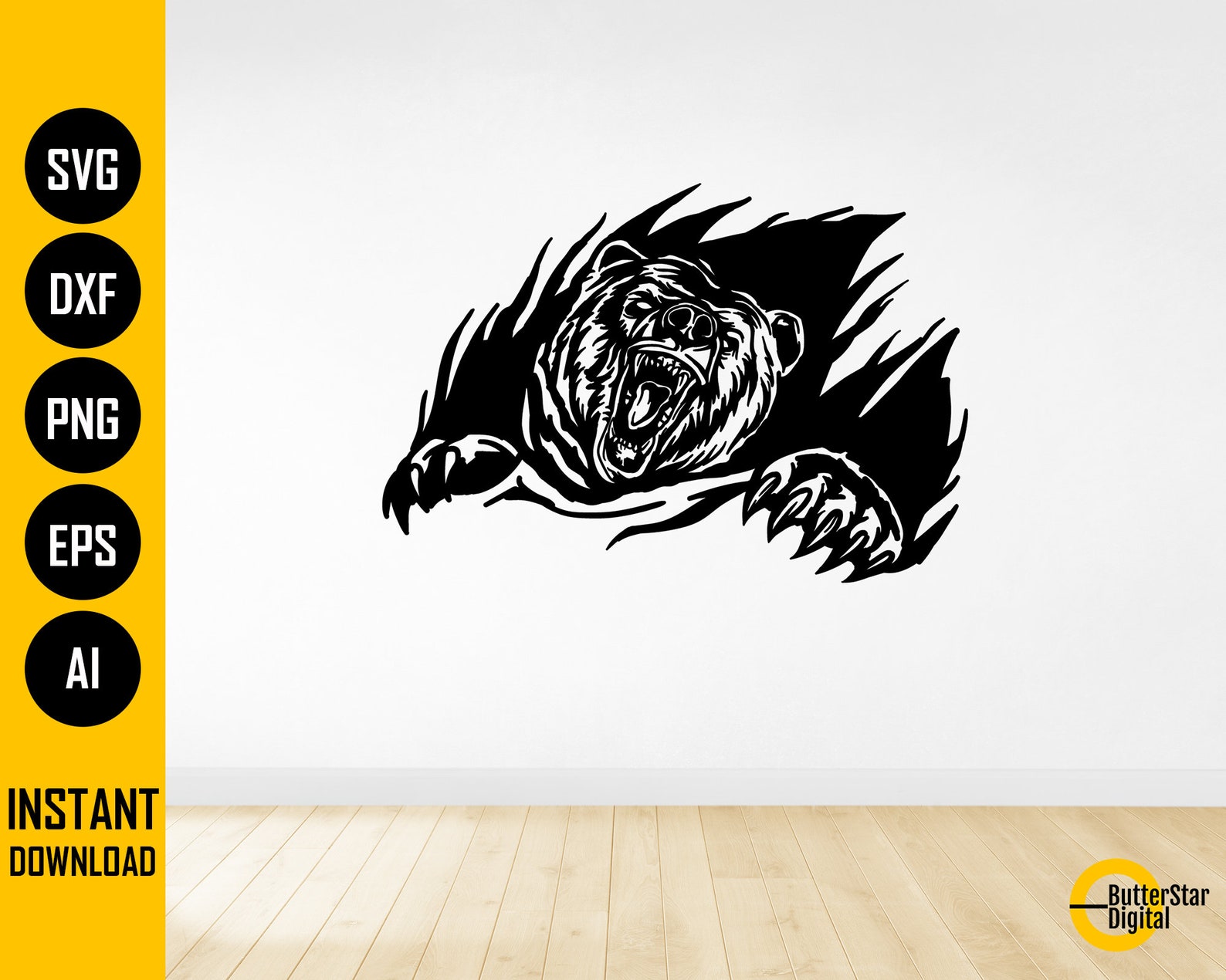 Bear Claws Scratch SVG | Grizzly Bear SVG | Wild Animal T-shirt Wall Art | Cricut Cut Files ...