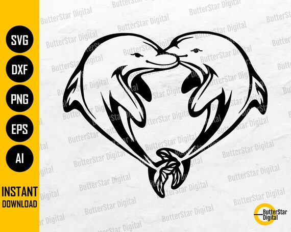 Dolphin Heart SVG Ocean Love SVG Sea Animals SVG Boat - Etsy
