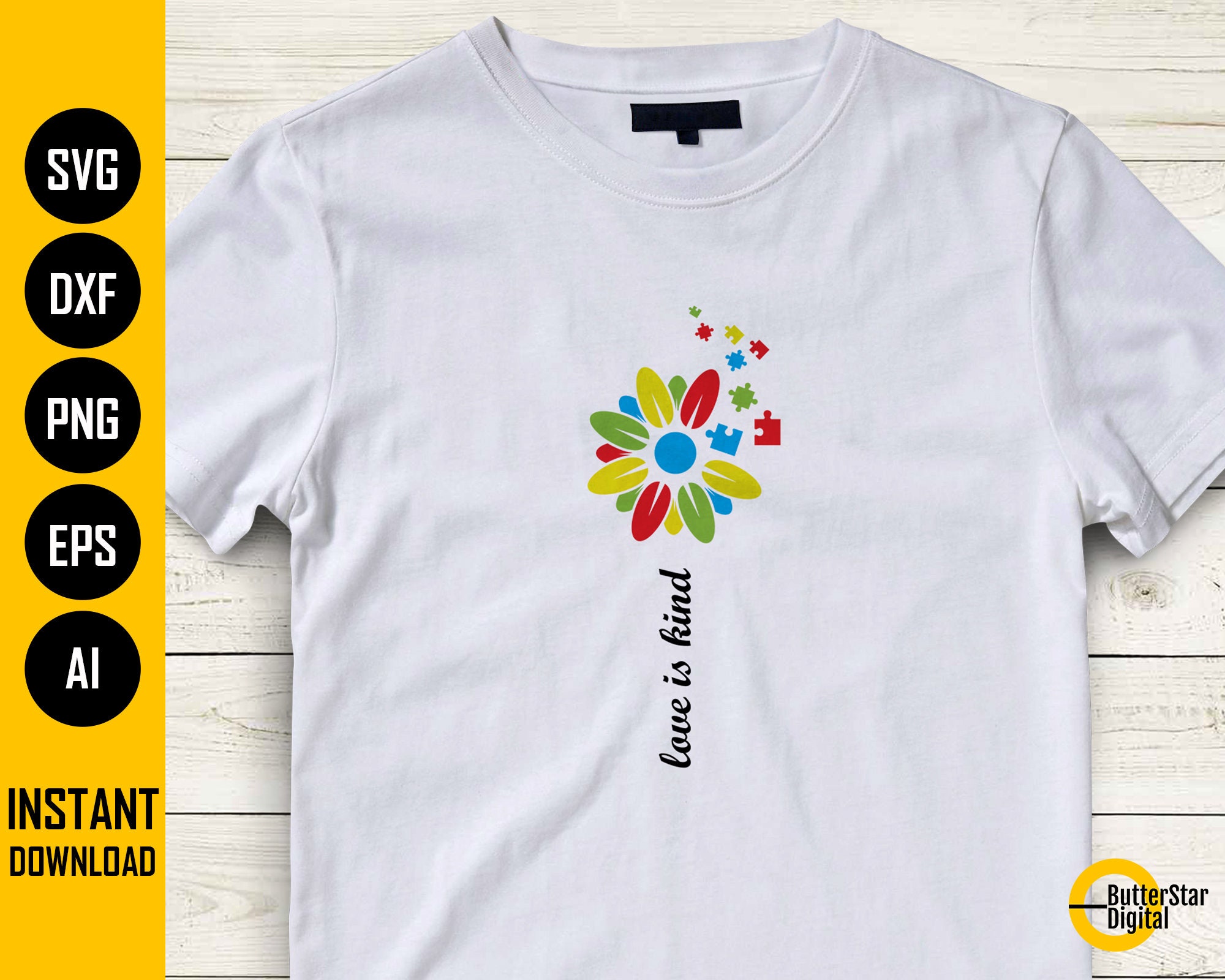 Autism Flower SVG | Love is Kind SVG | Autism Awareness SVG | Cricut ...