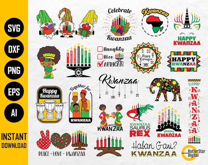Happy Kwanzaa SVG PNG JPG Digital Cut File for Cricut Silhouette ...