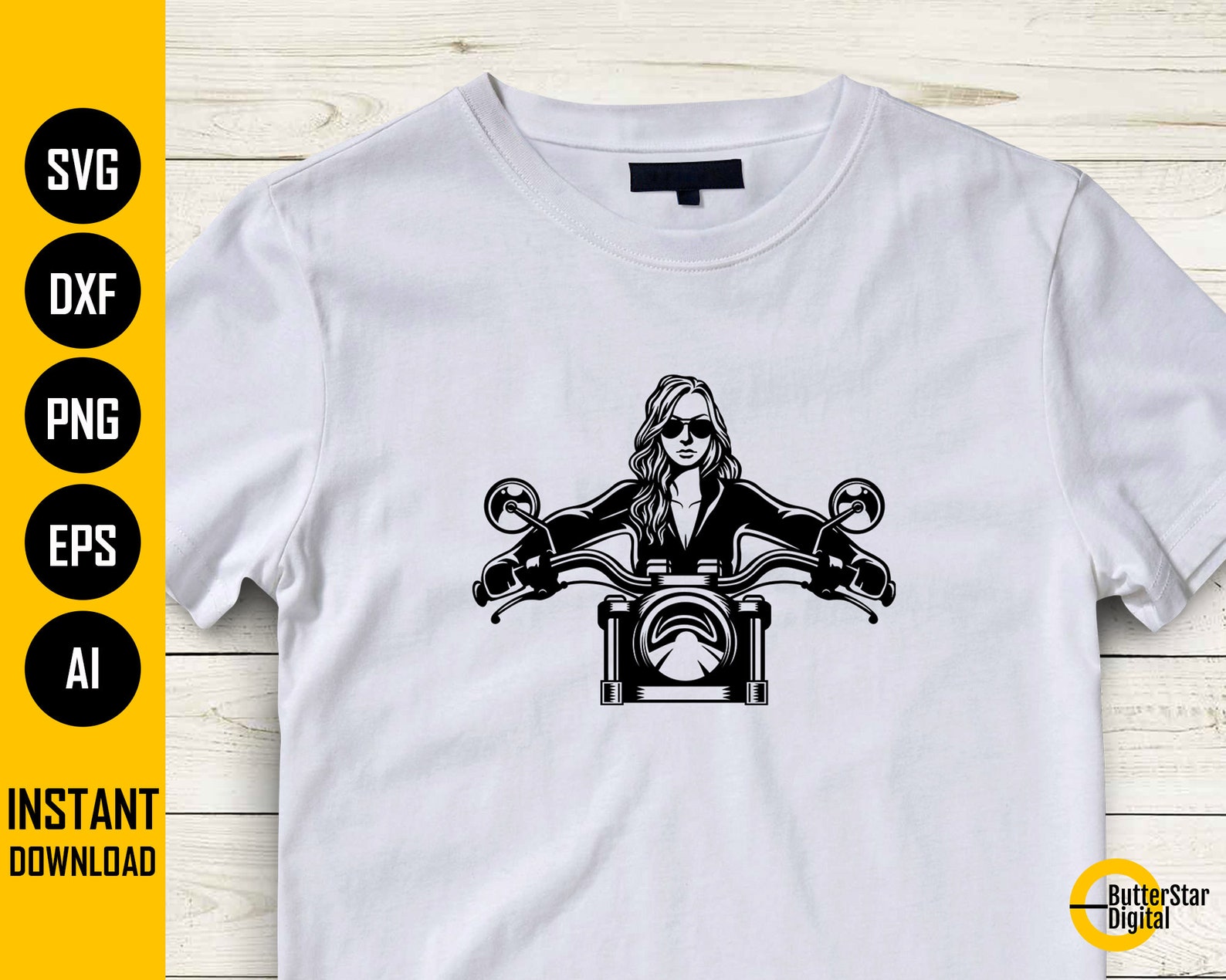 Biker Girl Svg Woman Riding Motorcycle Svg Motorbike Svg Etsy