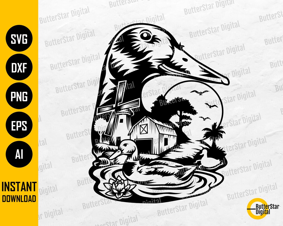 Domestic Duck SVG Mallard SVG Farm T-shirt Decals Sticker Graphics ...