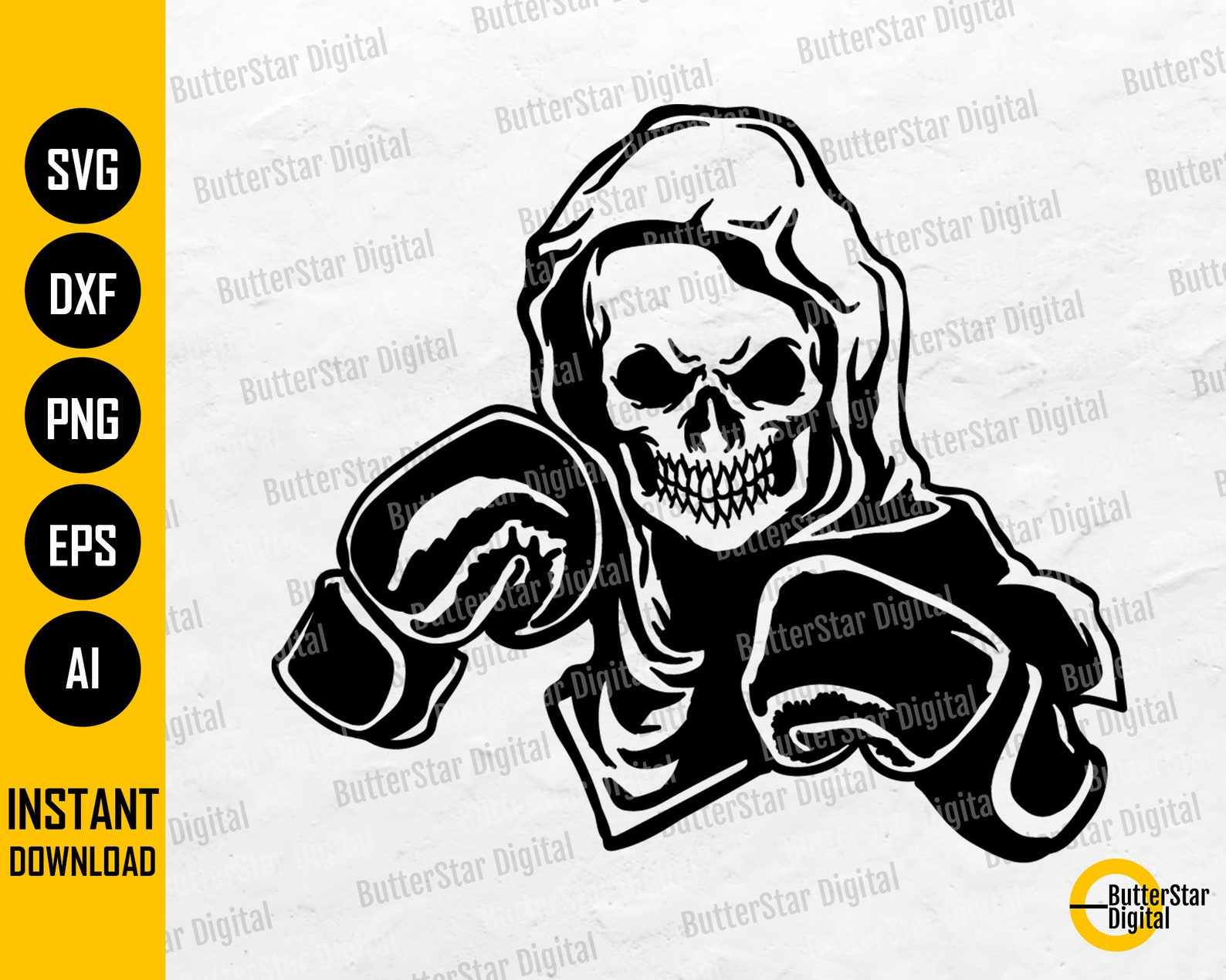Boxing Skeleton SVG | Skull Boxer SVG | Sports Knockout Fighter Fight ...
