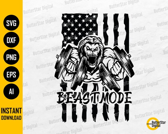 US Beast Mode SVG American Weightlifter SVG Bodybuilding | Etsy