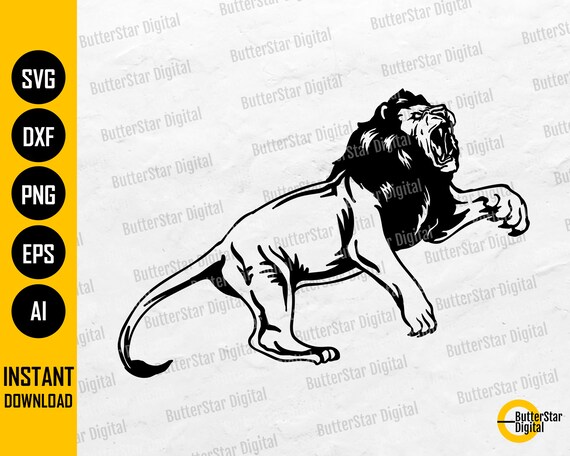 Aggressive Lion SVG African Safari SVG Wild Animal T-shirt - Etsy