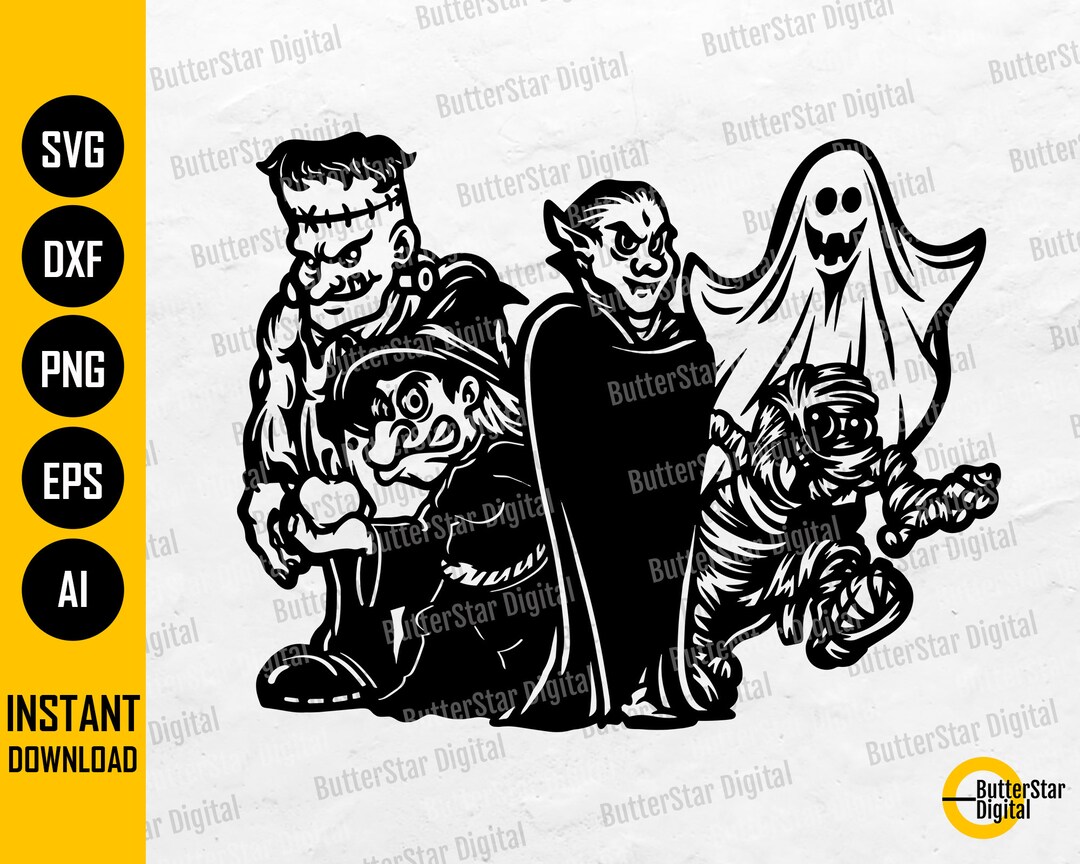 Monsters SVG | Spooky SVG | Halloween T-shirt Decal Decoration Graphics ...