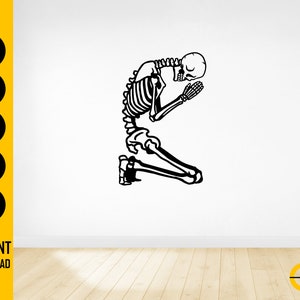 Skeleton Praying SVG | Pray SVG | Prayer SVG | Gothic T-shirt Decal ...