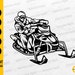Snowmobile Rider SVG | Snowmobiler SVG | Winter Illustration Stencil ...
