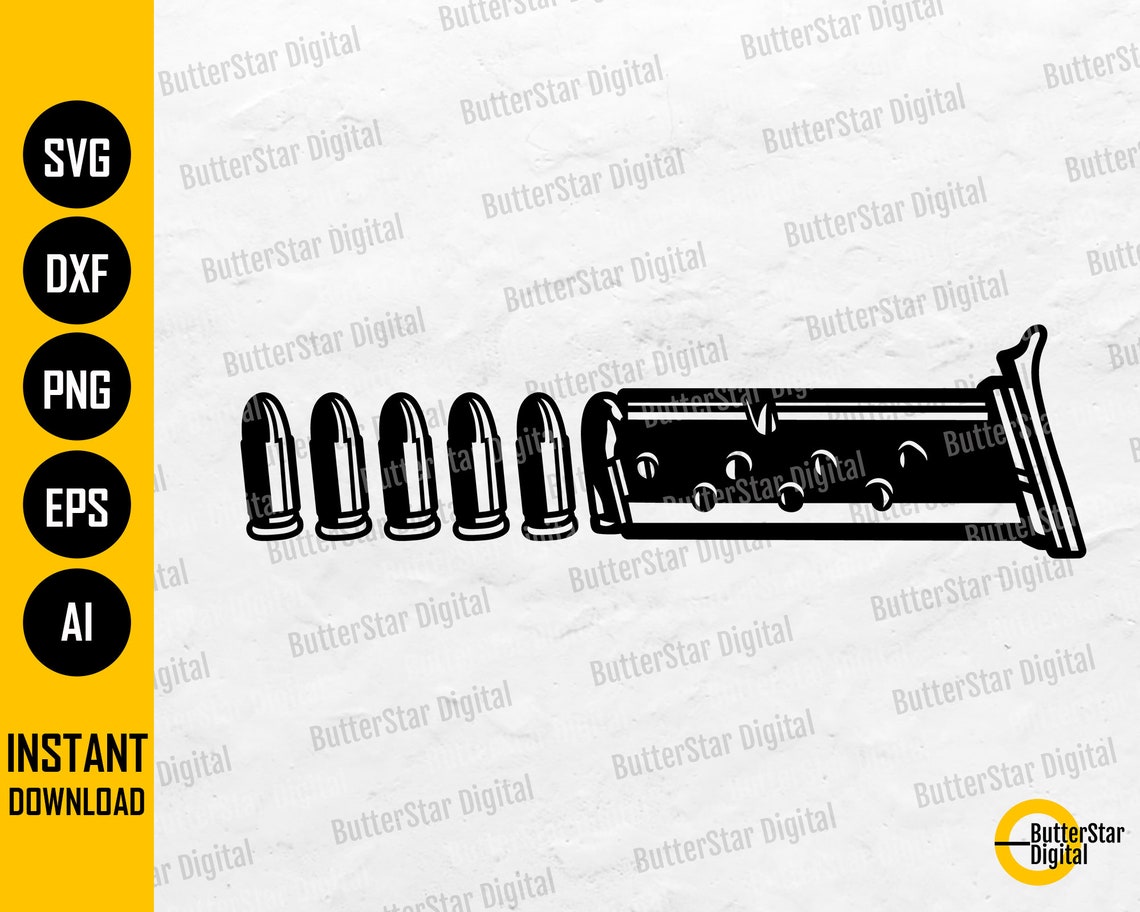 Bullets and Gun Magazine SVG Firearm SVG Weapon SVG - Etsy
