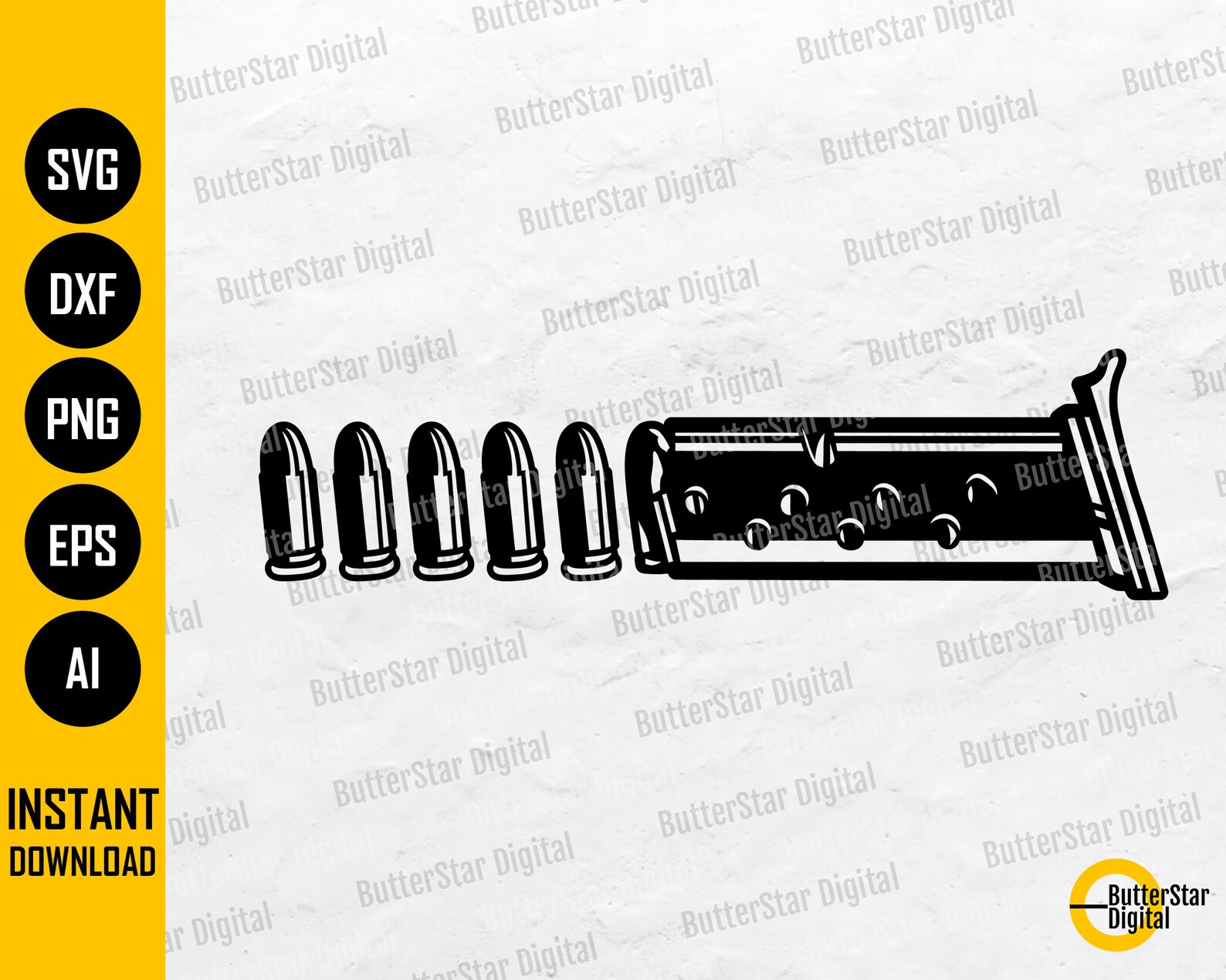 Bullets and Gun Magazine SVG Firearm SVG Weapon SVG - Etsy