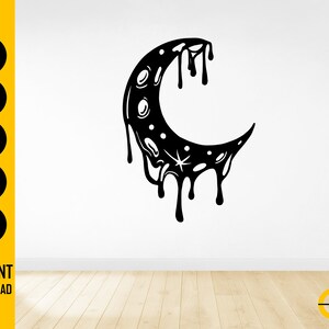 Dripping Moon SVG | Lunar SVG | Celestial Decal T-shirt Sticker Vinyl ...