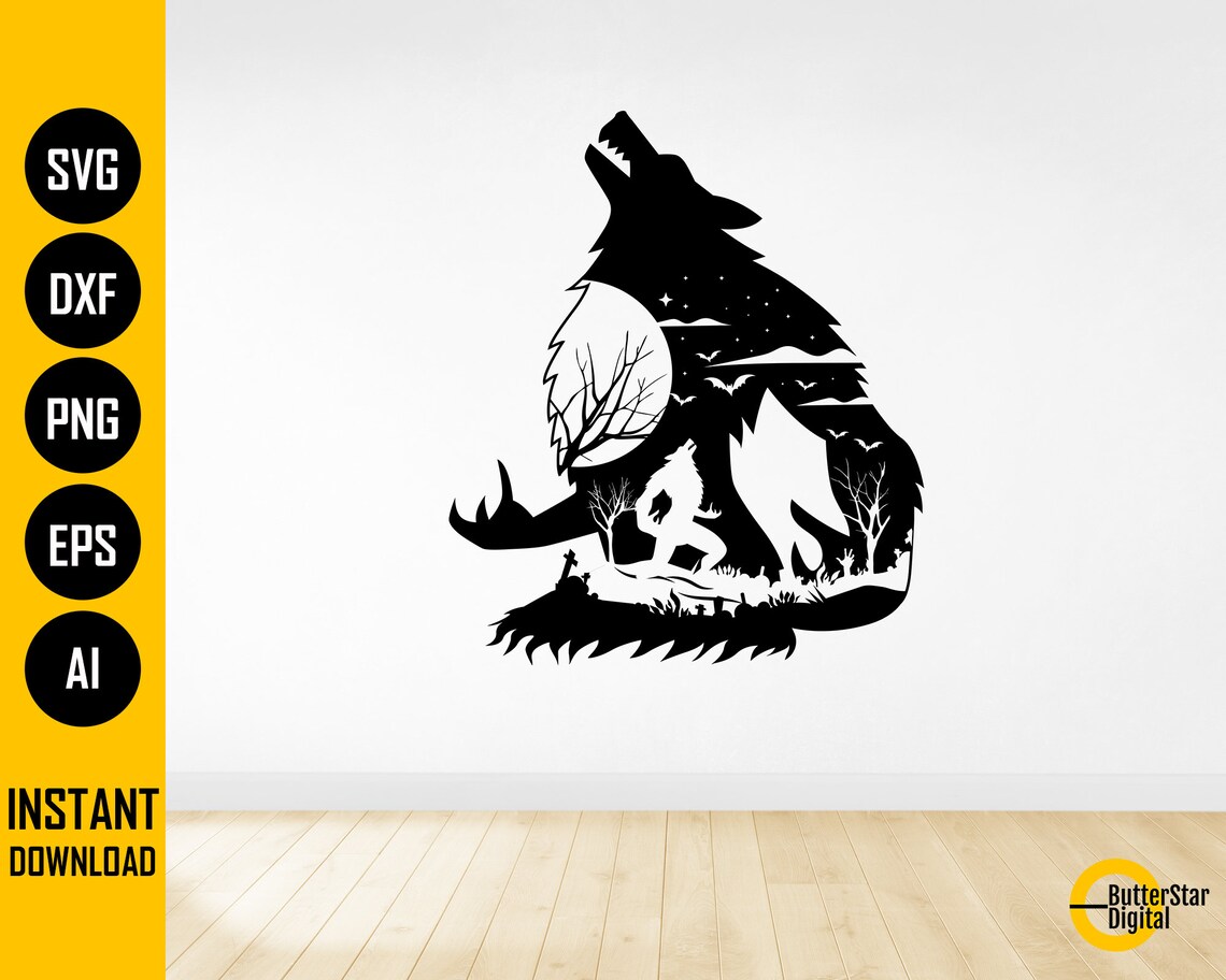 Werewolf SVG Wolf Man SVG Monster T-shirt Wall Art Decals - Etsy