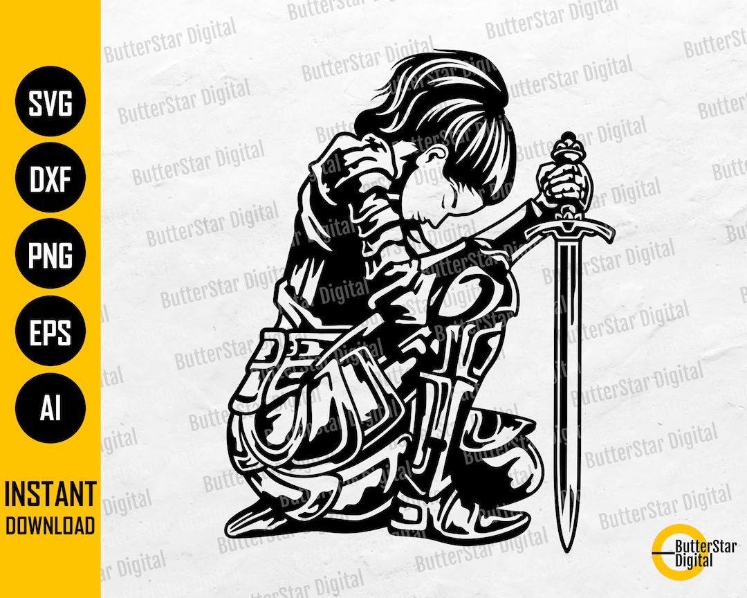 Kneeling Female Knight SVG | Knighthood T-shirt Decal Graphics | Cricut ...