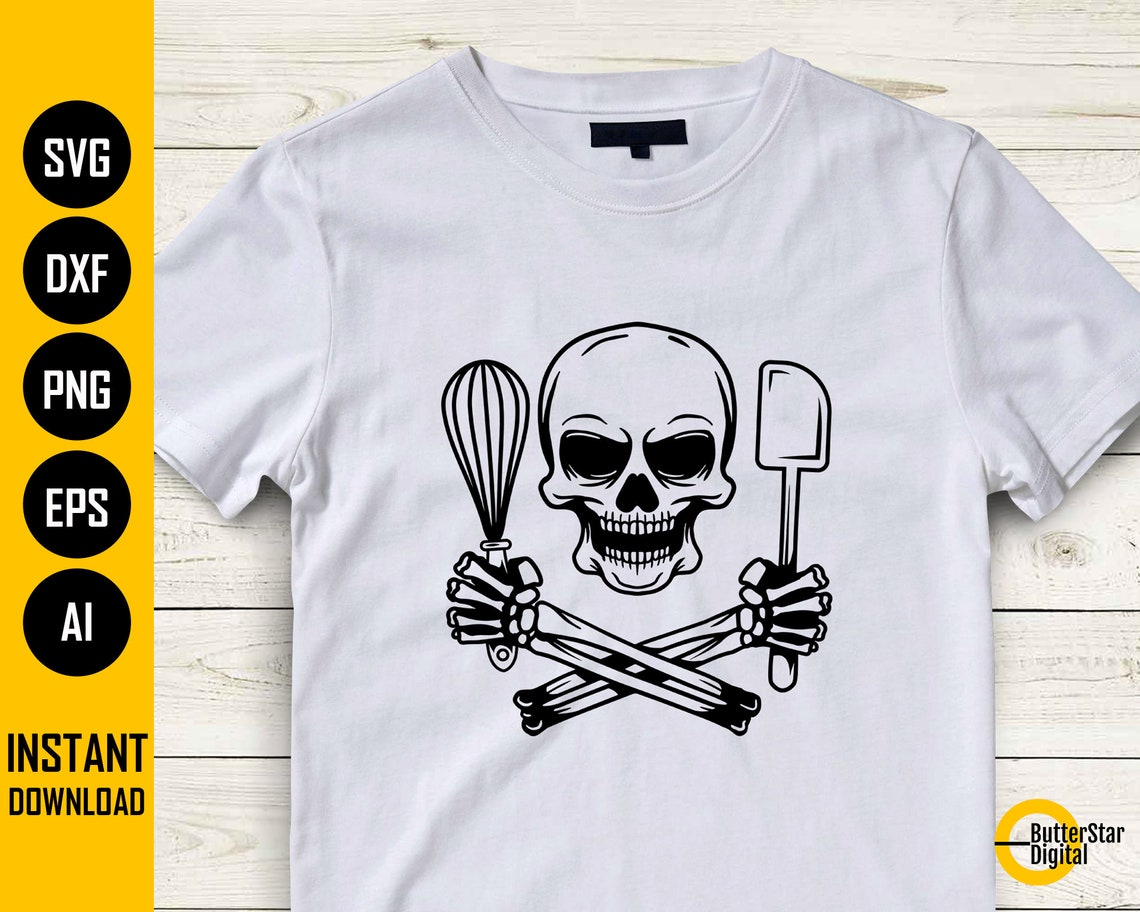 Baker Skull SVG Baking SVG Bake Cake Pastries Pastry Chef | Etsy
