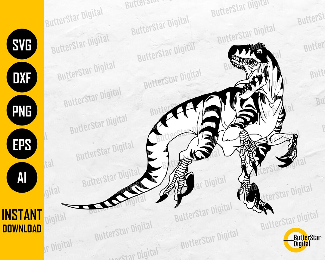 Raptor Dinosaur SVG | Velociraptor SVG | Dino Decal Shirt Illustration ...