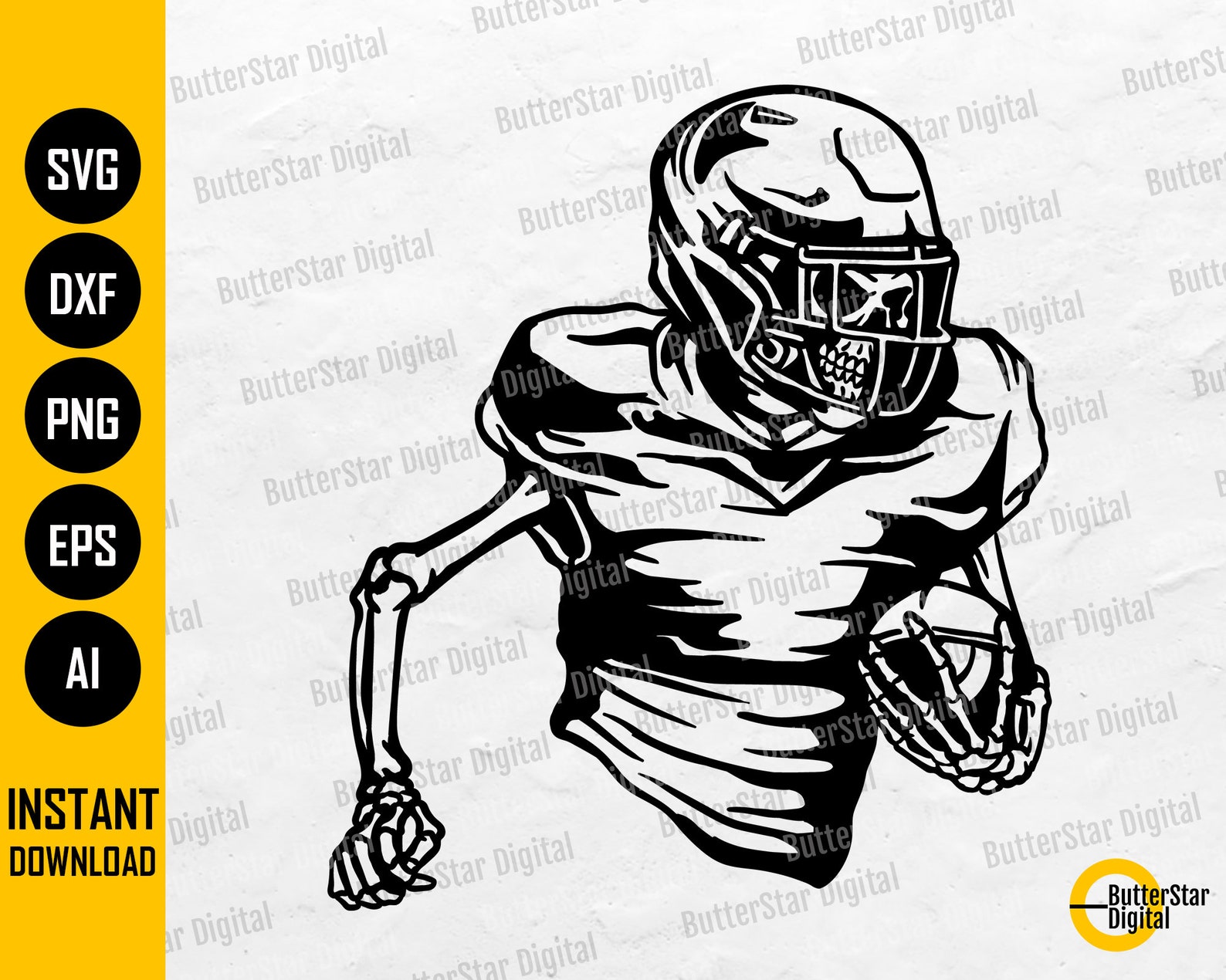 Skeleton Football Player SVG Football SVG Skull Sport - Etsy