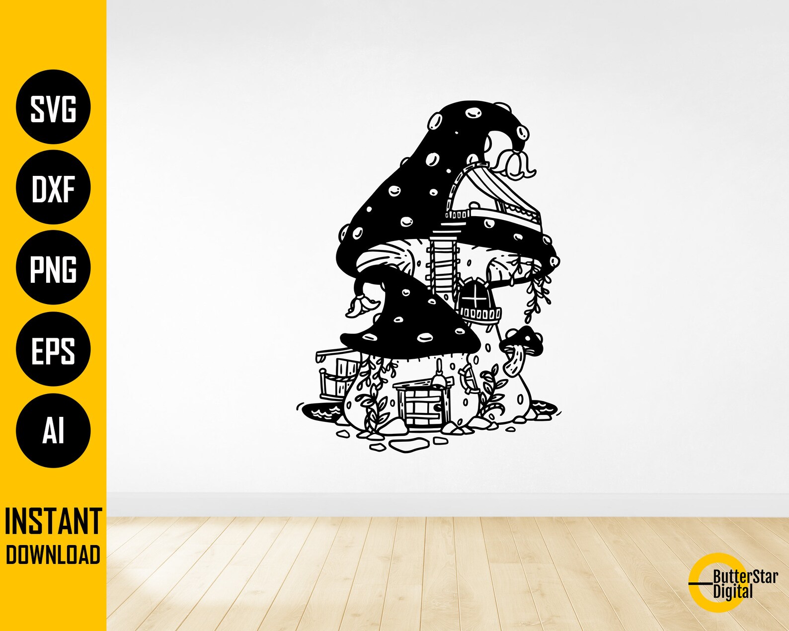 Fairy Mushroom House SVG Gnome House SVG Magical Decal - Etsy