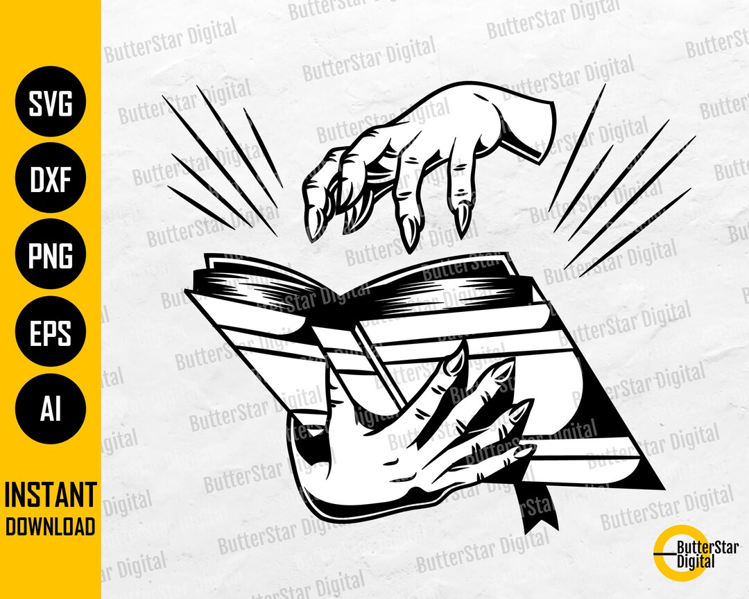 Hands Cast A Spell SVG Spell Book SVG Magical SVG Dark Black Magic Svg ...