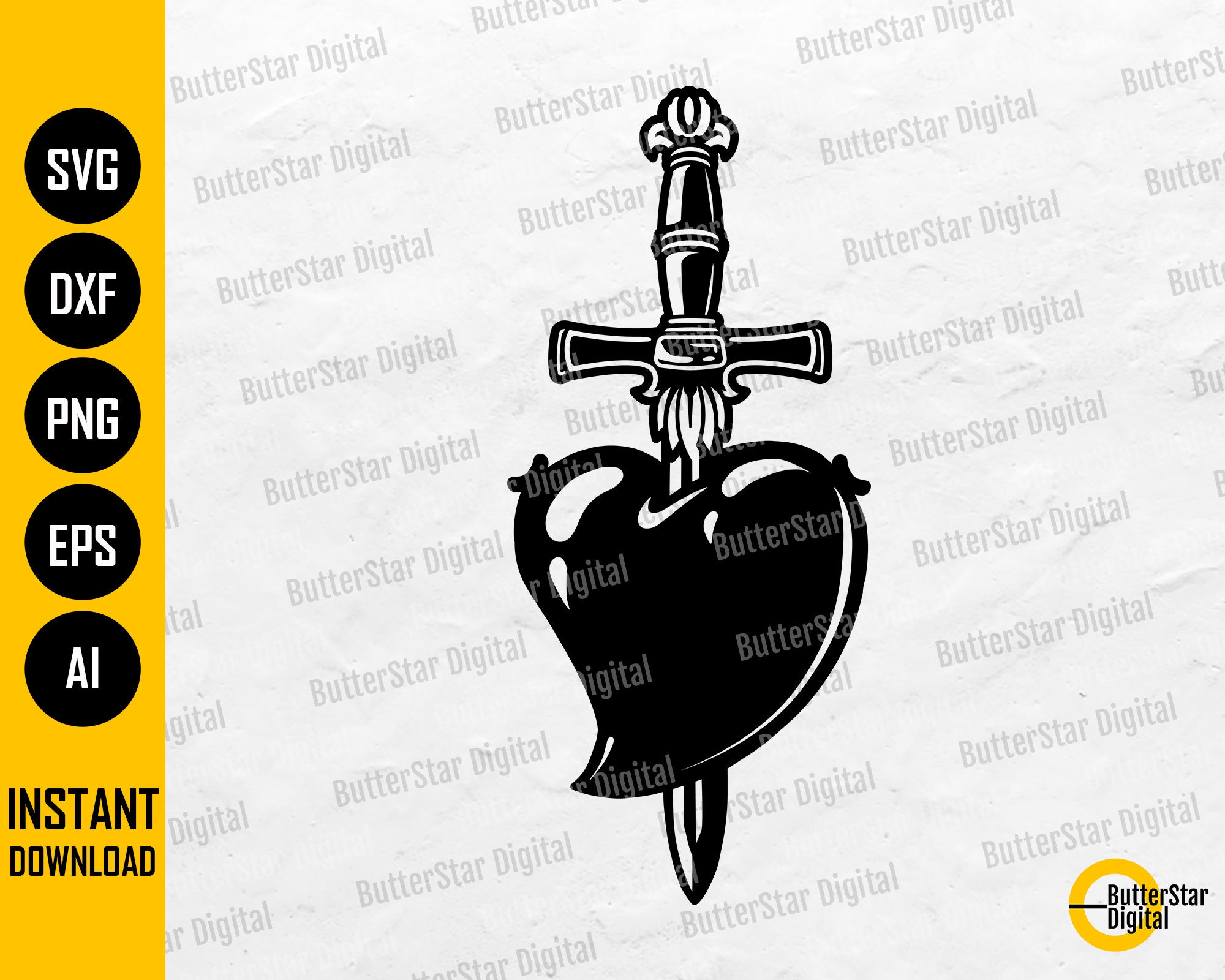 Heart Dagger SVG Knife SVG Love SVG Sword Svg Blade - Etsy Canada