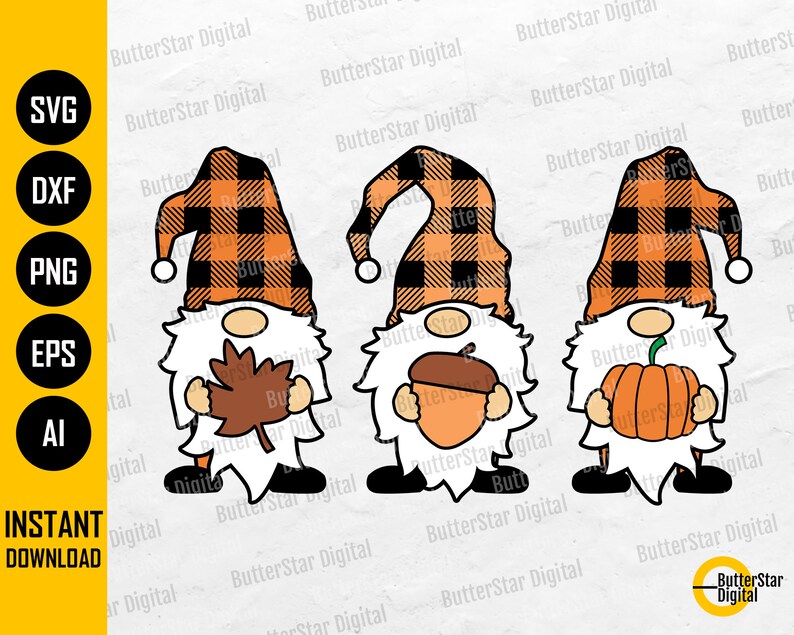 Autumn Gnomes SVG Fall SVG Cute Gnome With Leaf Acorn - Etsy